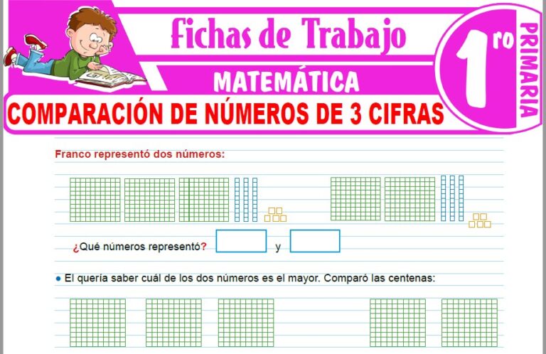 Comparación de números de 3 Cifras para Primero de Primaria – Fichas