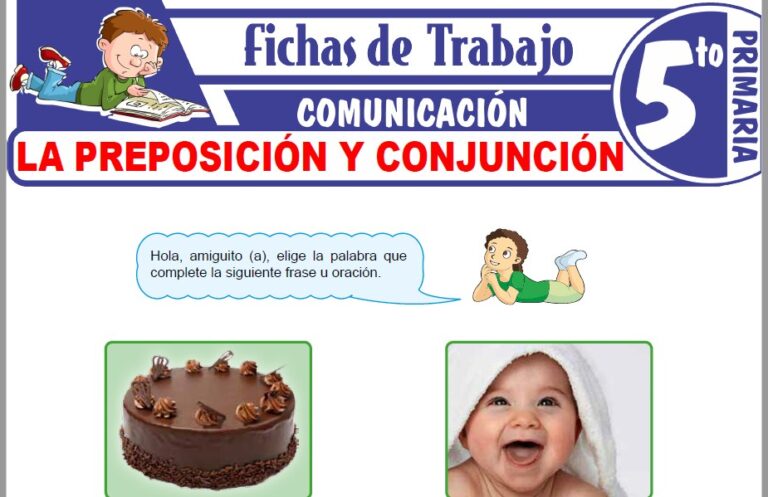 La preposición y conjunción para Quinto de Primaria – Fichas de Trabajo