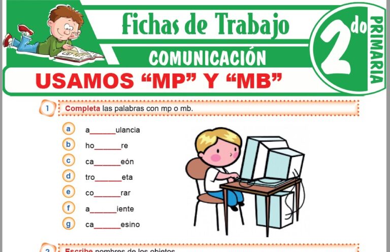 Usamos “mp” y “mb” para Segundo de Primaria – Fichas de Trabajo